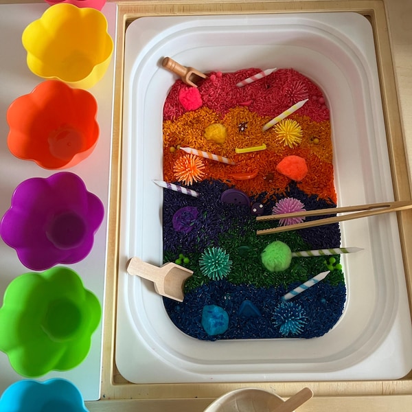 Color Sorting Sensory Bin | Rainbow Colors Sensory | Color Matching ...