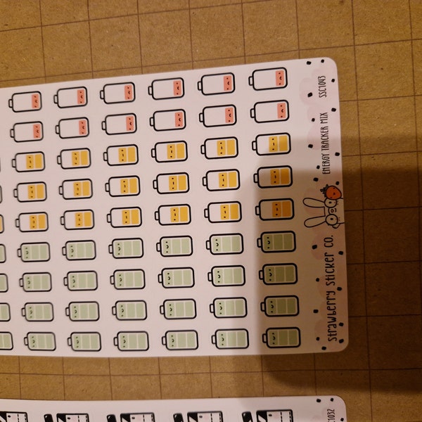 63 Cute Energy Tracker Planner Stickers SSC1043 - Etsy