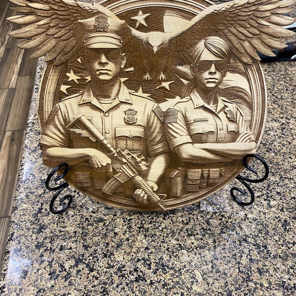 American Police Officers Eagle Emblem - 3D Laser Engraving Design for ...