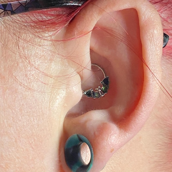 16G Bat Halloween Septum Ring/daith Earring/conch Hoop/tragus Hoop ...