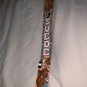 Western Tooled Leather Pacifier Clip - Etsy