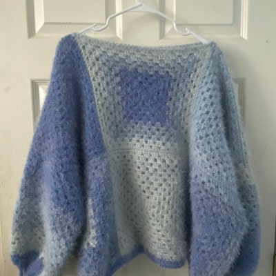 Fuzzywuzzy Sweater CROCHET PATTERN ONLY Fuzzy Oversized Granny Square ...