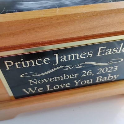Cremation Urn Name Plate Custom Engraved Memorial Urn Tag Plaque Black ...