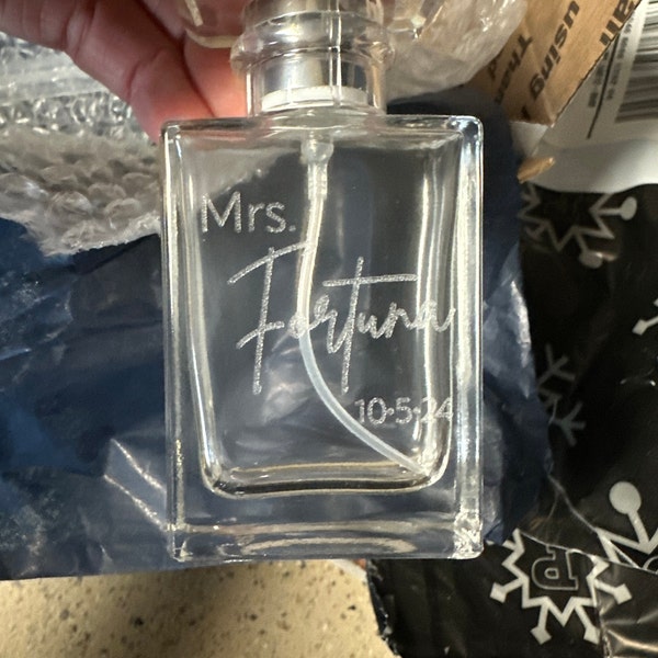 Personalized Engraved Perfume Bottles | Glass | Wedding Day Perfume ...