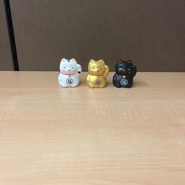 Ceramic Lucky Cat Set Lucky Cats for Luck, Happiness, Wealth and ...