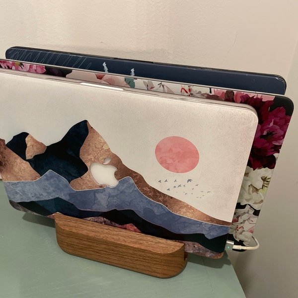 Triple Vertical Laptop Stand for Desk - Multiple Laptop Holder With ...