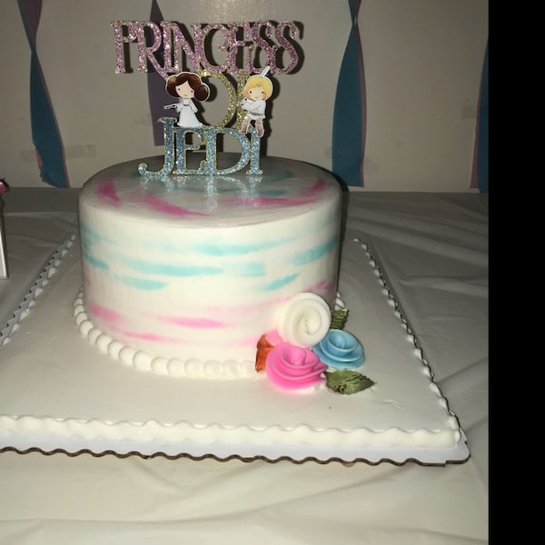 Princess or Jedi Gender Reveal Cake Topper, Star Wars Theme - Etsy