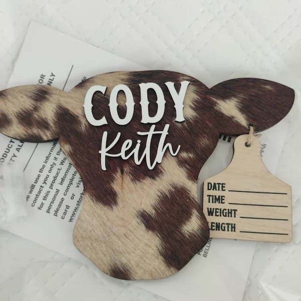 Cowboy Boot Birth Stat Sign, Cowgirl Birth Announcement, Western Birth ...