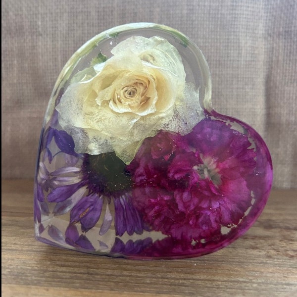 Flower Bouquet Preservation Resin Bird Robin Memorial Keepsake Wedding ...