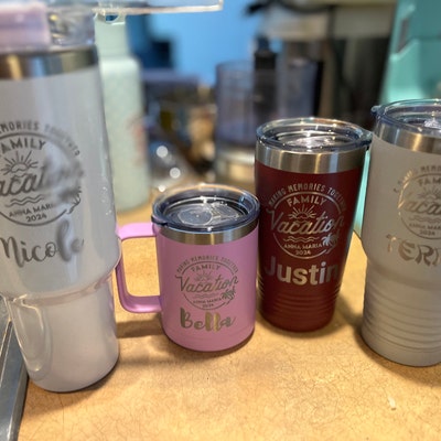 Personalized Vacation Tumbler, Family Vacation Cups, Beach Vacation ...