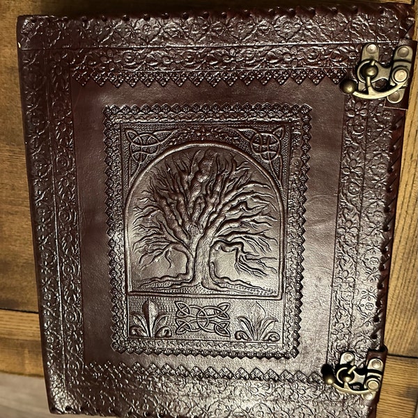 Personalized Leather Journal, Leather Bound Journal, Tree of Life ...