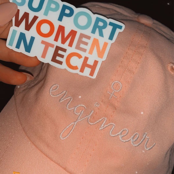 Female Engineer Embroidered Adjustable Hat Cap | Steminist | Christmas ...