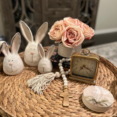 Large Blessing Bead Garland With Clay Cross and Tassel - Etsy