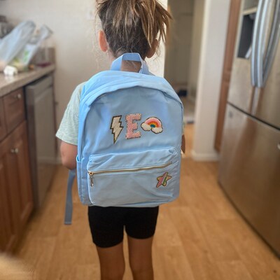Custom Nylon Backpack, Personalized Varsity Letter Bag, Colorful Kids ...