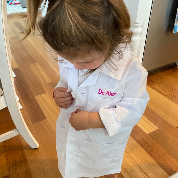 Embroidered Personalized Kids Lab Coat for Little Doctors and Nurses ...