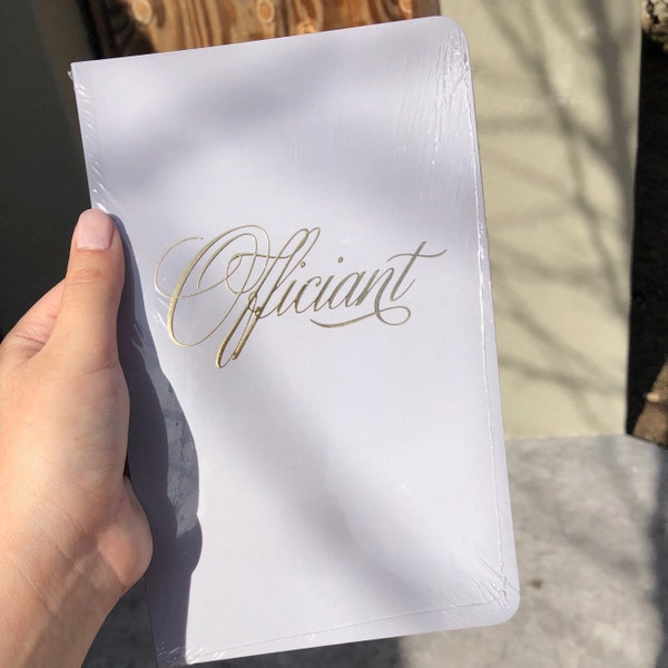 Wedding Officiant Book, Officiant Gift, Officiant Vow Book, White ...