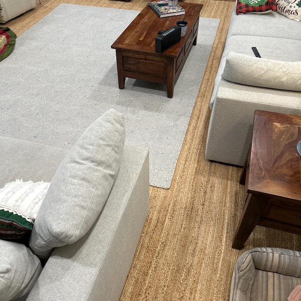 3x5, 6x9 Ft. Kilim Wool Jute Rug, Handwoven Dhurrie Rug, Fringes Jute ...