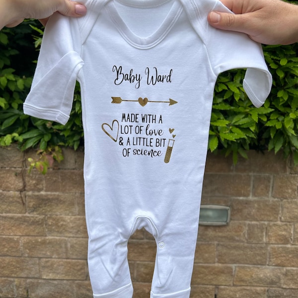 Personalised IVF Pregnancy Announcement Vest Birth Bodysuit Baby's ...