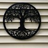 Tree of Life Metal Sign - Family Roots Round Steel Wall Art ...