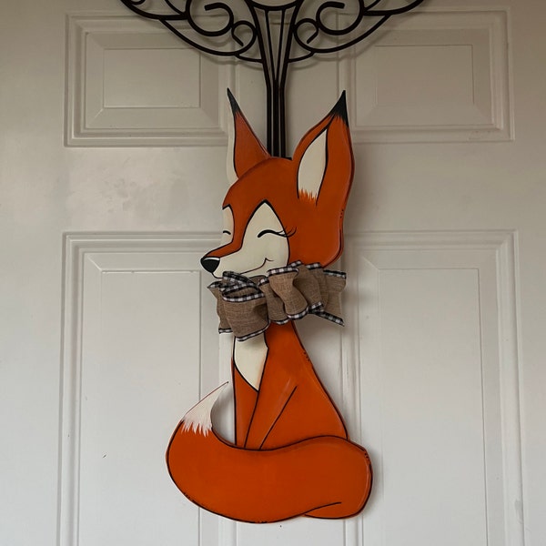 Hand Painted Fox Door Hanger: Fall Decor, Woodland Nursery - Etsy