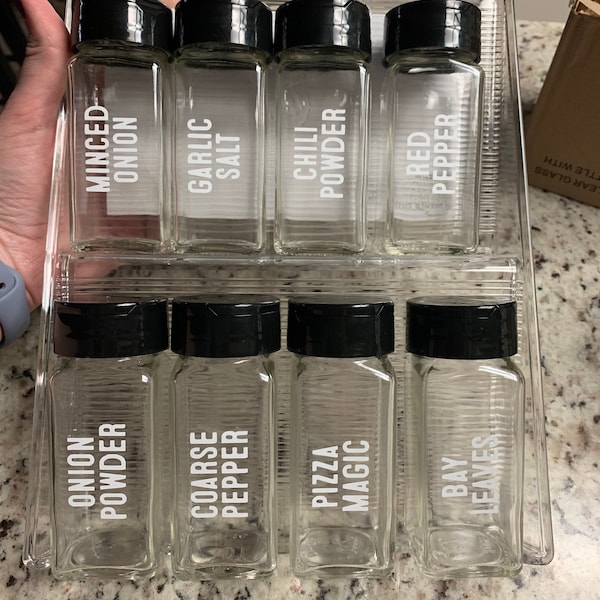 Custom Spice Vinyl Decals, Kitchen Organization, Sticker Spice Jar ...