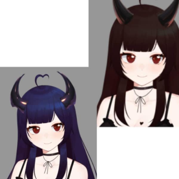 5x Vtuber Demon Horns Assets | Dragon Horns | Cute Devil | Transparent ...