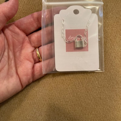 Silver Lock Necklace, Sterling Silver Paperclip Chain Love Lock ...