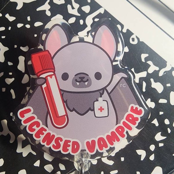 Licensed Vampire Acrylic ID Badge Reel for Phlebotomists, Phlebotomy ...