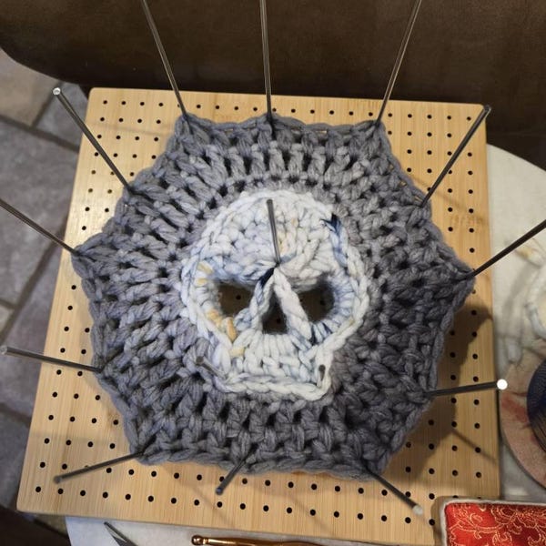 Skull Basic Granny Square Crochet Pattern-hexagon Squares-afghan Block ...