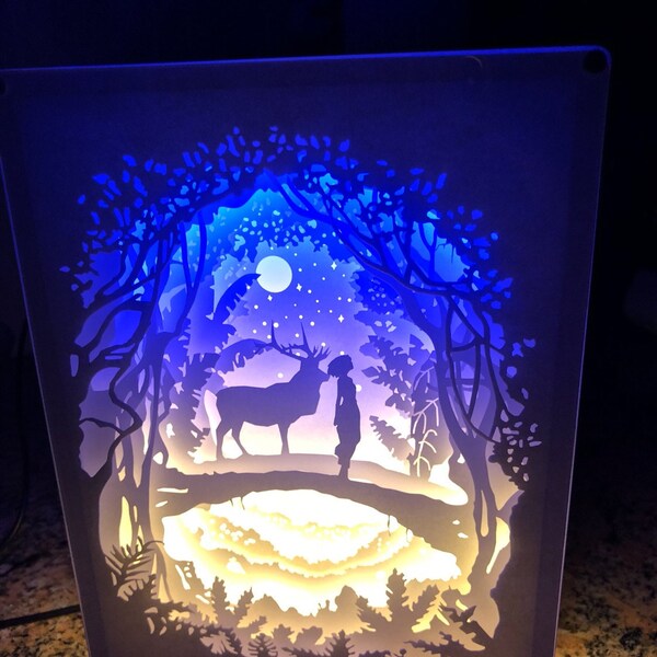 Paper Cut Light Box, Children's Night Light, Paper Cut Illuminated ...