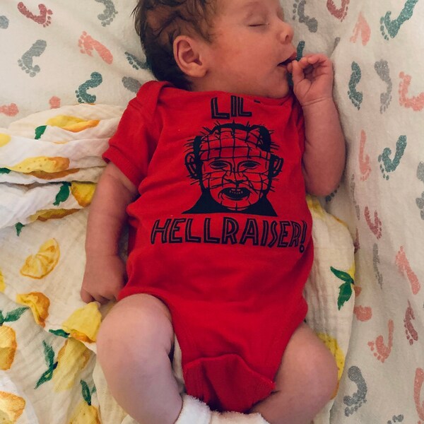 Lil Hellraiser Pinhead Bodysuit Horror Kid Funny Gift Scary halloween ...