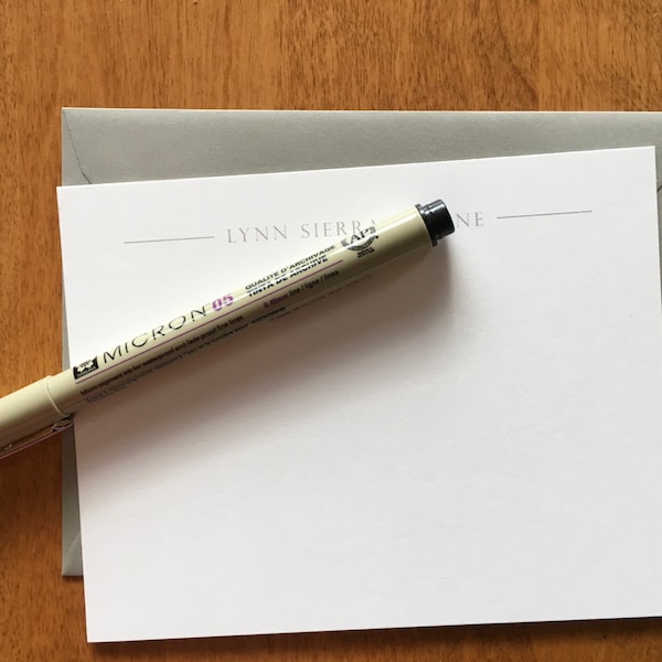 Professional Personalized Stationery Cards: Custom Name Notecard Set ...