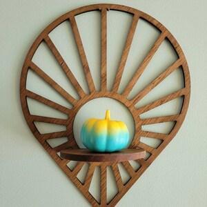 Floating Sun Teardrop Shaped Wood Wall Shelf Accent Shelf - Etsy