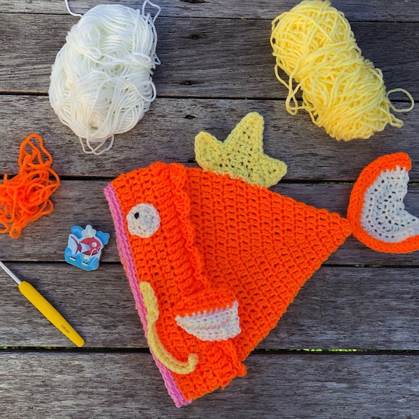 CROCHET PATTERN - Little Useless Fish Slouchy Hat - Magikarp Hat ...