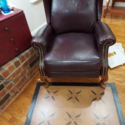 Early American Floorcloth Area Rug. Primitive Floor Cloth. May House ...