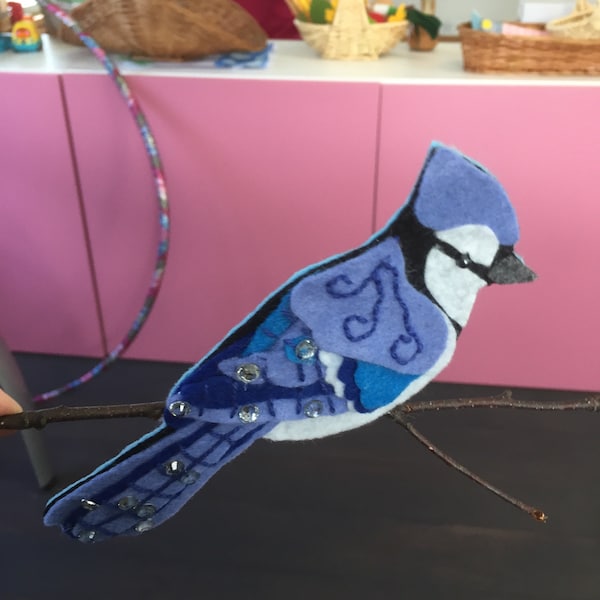 Blue Jay Sewing Pattern PDF - Backyard Bird Stuffed Ornament - Felt ...