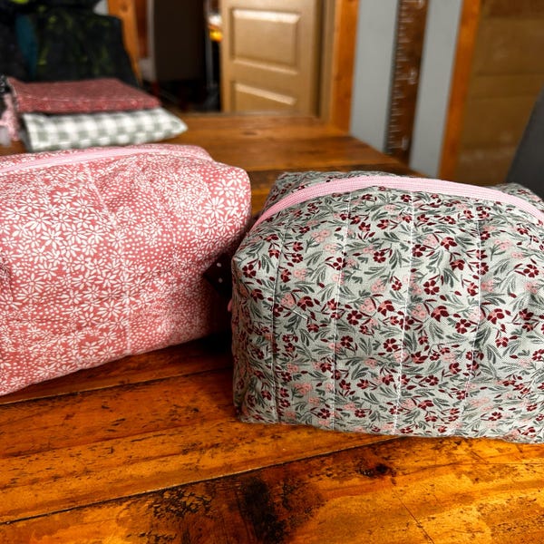 Vanity Bag PDF Sewing Pattern + Video Tutorial | 3 Sizes | Toiletry Bag PDF Patterns & Sewing ...