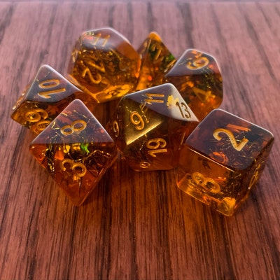 Falling Leaves Dice Set 7 Piece. Dungeons and Dragons, Fall Season D&D ...