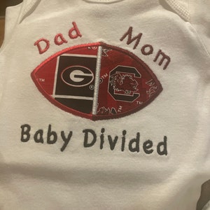House Divided Baby Embroidered Football Bodysuit Shirt Burp - Etsy