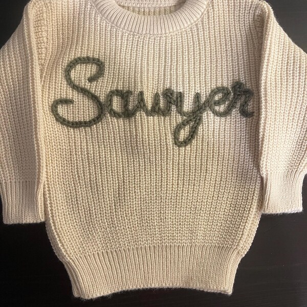 Personalized Baby Name Sweater, Embroidered Children Sweatshirt ...