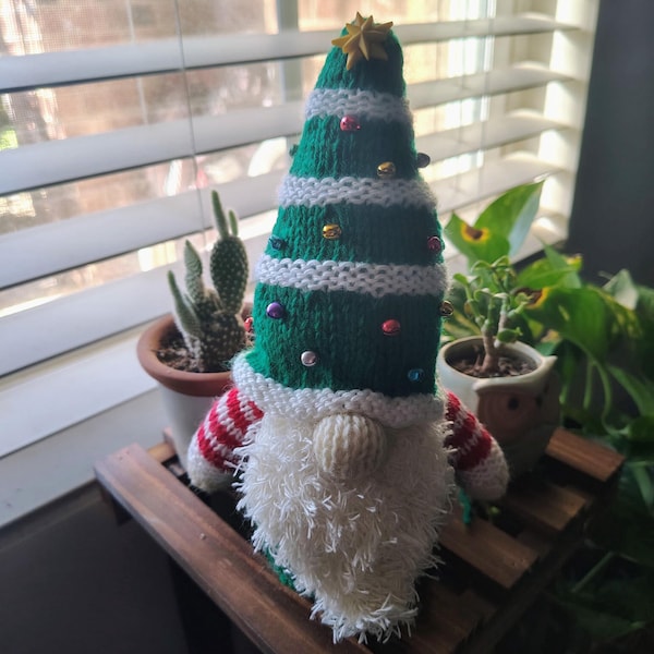 PDF Knitting Pattern Santa Tree Hat Gonk Christmas Gnome Toy Ornament ...
