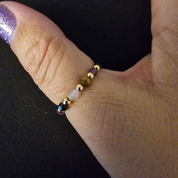 Empath Protection Ring, Black Tourmaline Jewelry, Energy Shield ...
