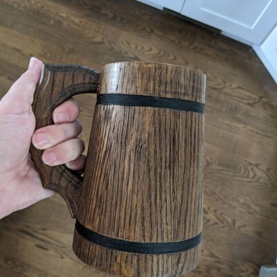 Rustic Mug Oak Mug Wooden Beer Mug Personalized Beer Mug - Etsy