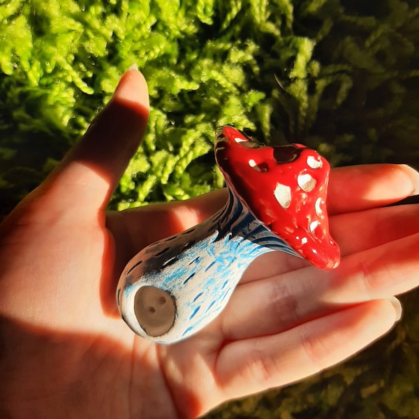 Handmade Art Ceramic Fantasy Creature Pipe Unique Clay Smoking Cute ...