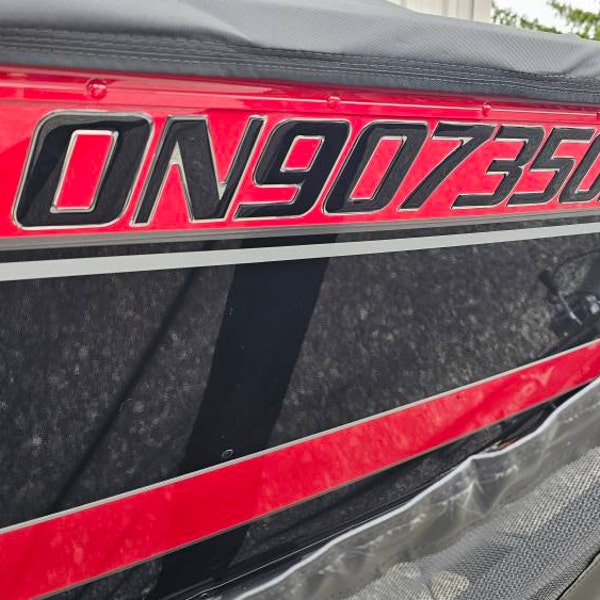 Wake Series Domed Boat Lettering White Center / Chrome Outline Raised ...