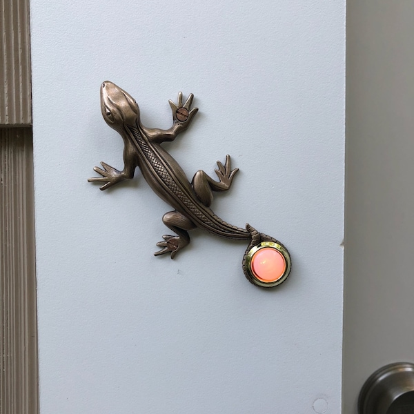 Handcrafted Bronze Lizard Doorbell - Etsy