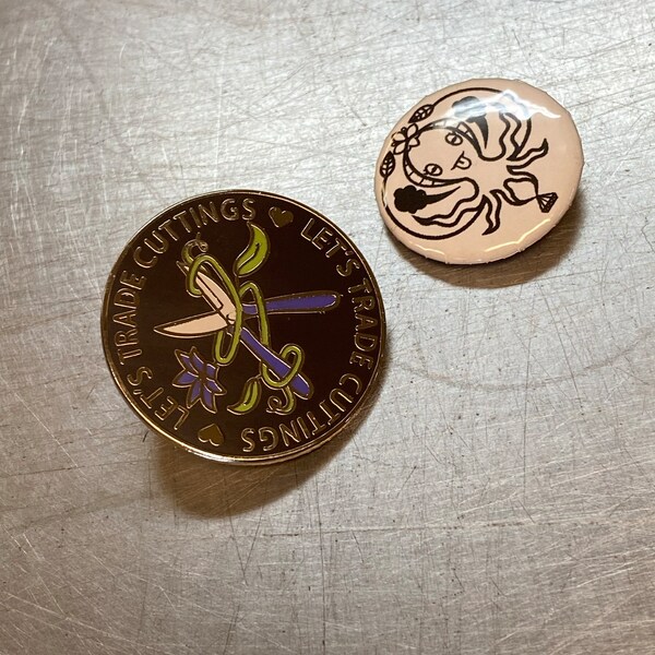 Let's Trade Cuttings Enamel Pin – Plant Lover Gift, Gardening Accessory ...