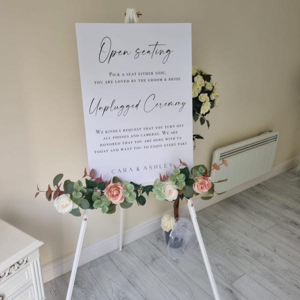 A1, A2 or A3 Minimalist Seating Plan Wedding Welcome Sign - Table Plan ...