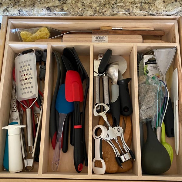 Two Tier Drawer Organizer With Sliding Tray for Utensils Silverware ...