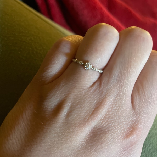 Minimalist Delicate 14k Rose Gold Vintage Style Art Deco Promise Ring ...